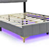 Mercer41 Full Size Menard Platform Bed With LED Frame And Stylish ...