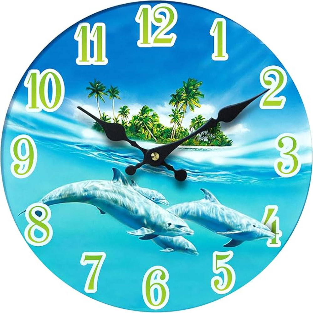 Dovecove Glass Wall Clock - Coastal, Nautical, And Beach Themed ...