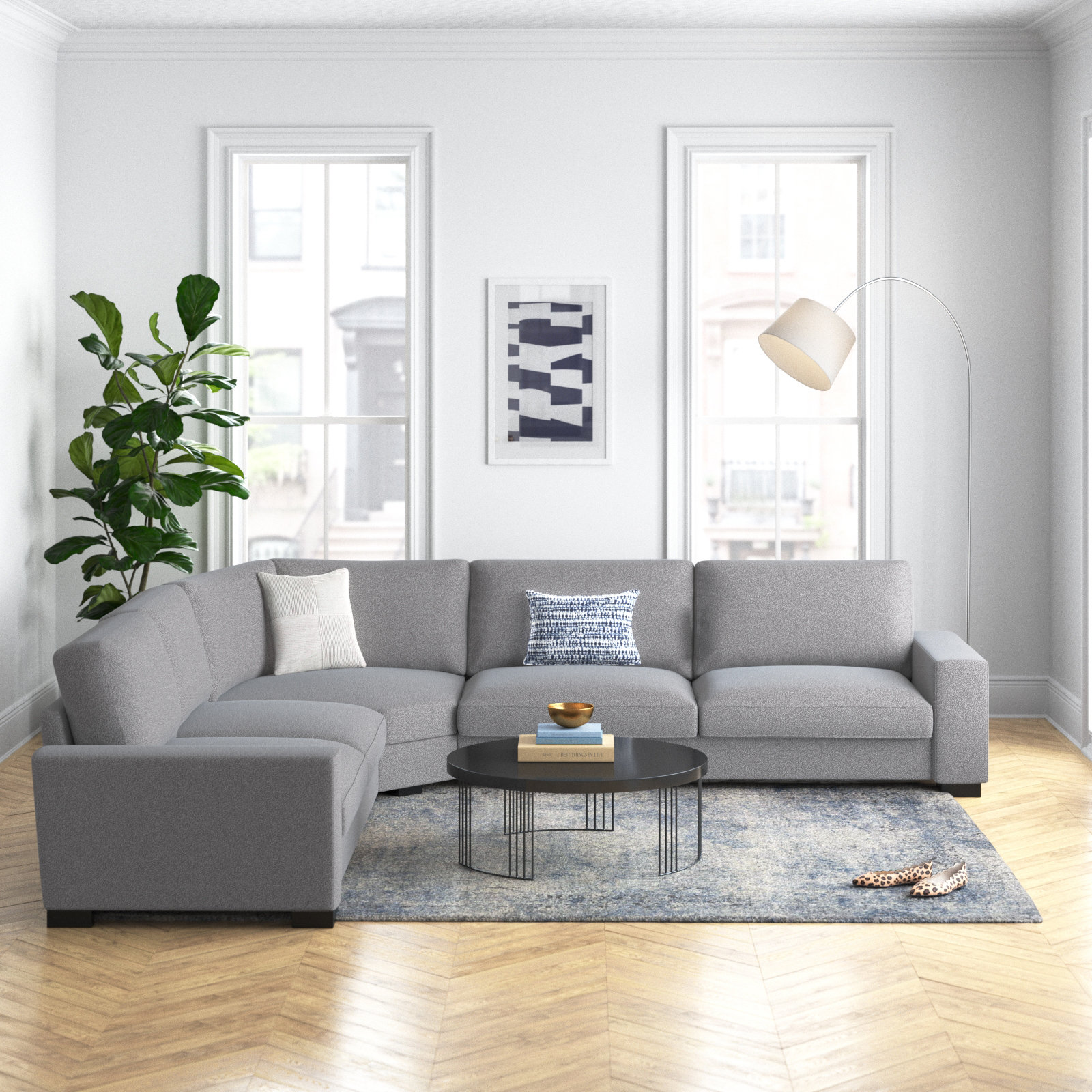 Mercury Row® Michaella 127.9" Wide Modular Corner Sectional | Wayfair