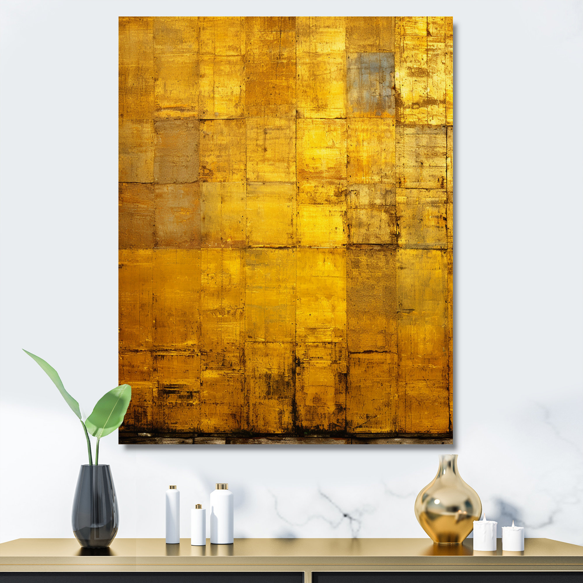Wrought Studio™ Ancient Opulence Retro Gold Abstract I - Abstract ...