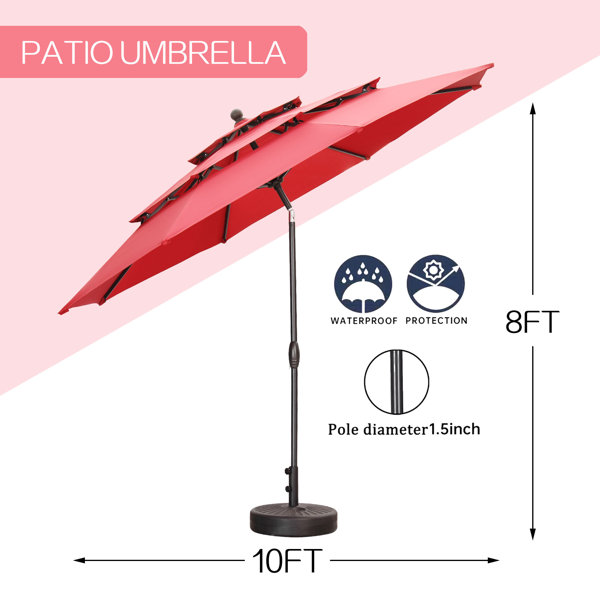 Arlmont & Co. Auturo 120'' Market Umbrella & Reviews | Wayfair
