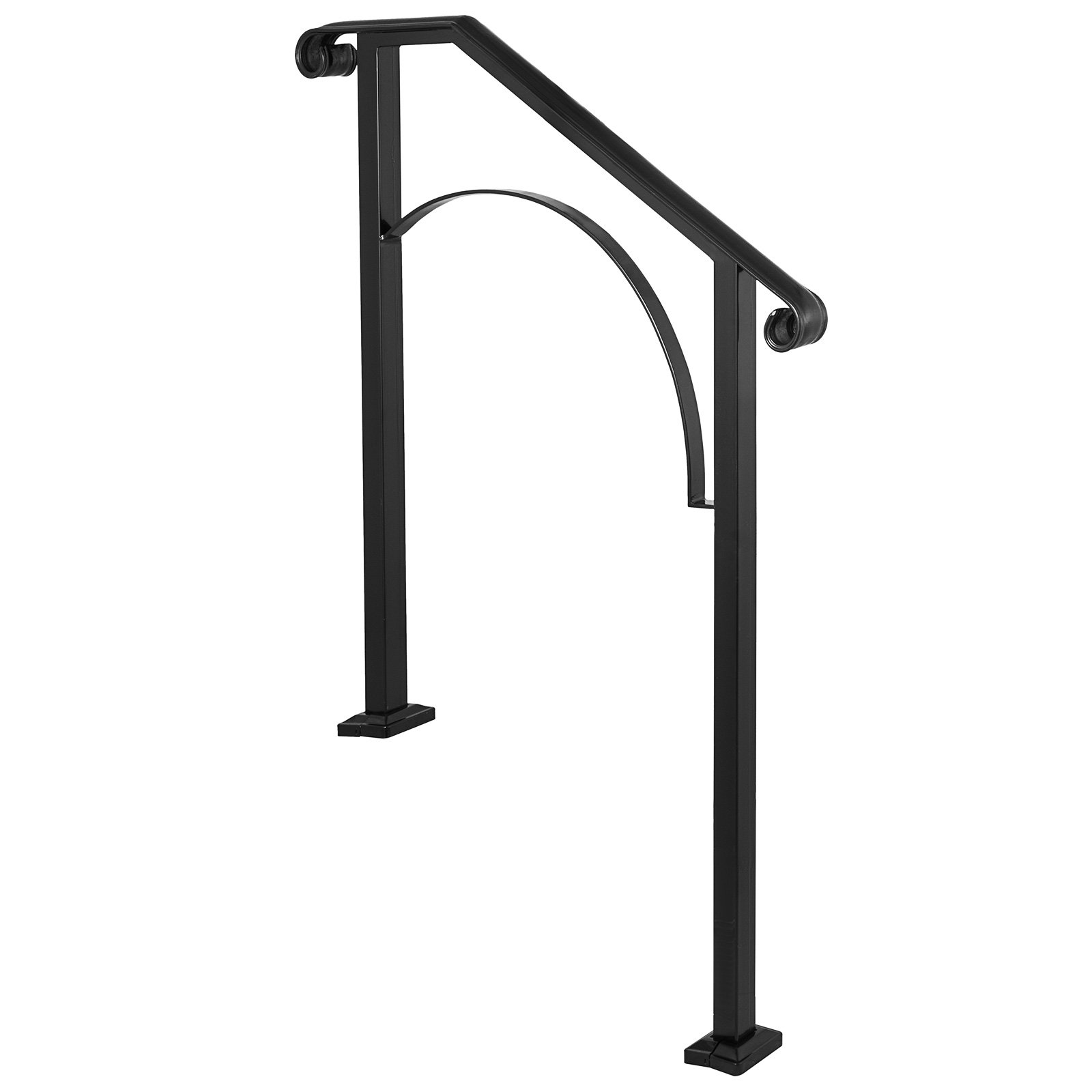 VEVOR Iron Handrail Arch Step Hand Rail Stair Railing For Paver Outdoor ...