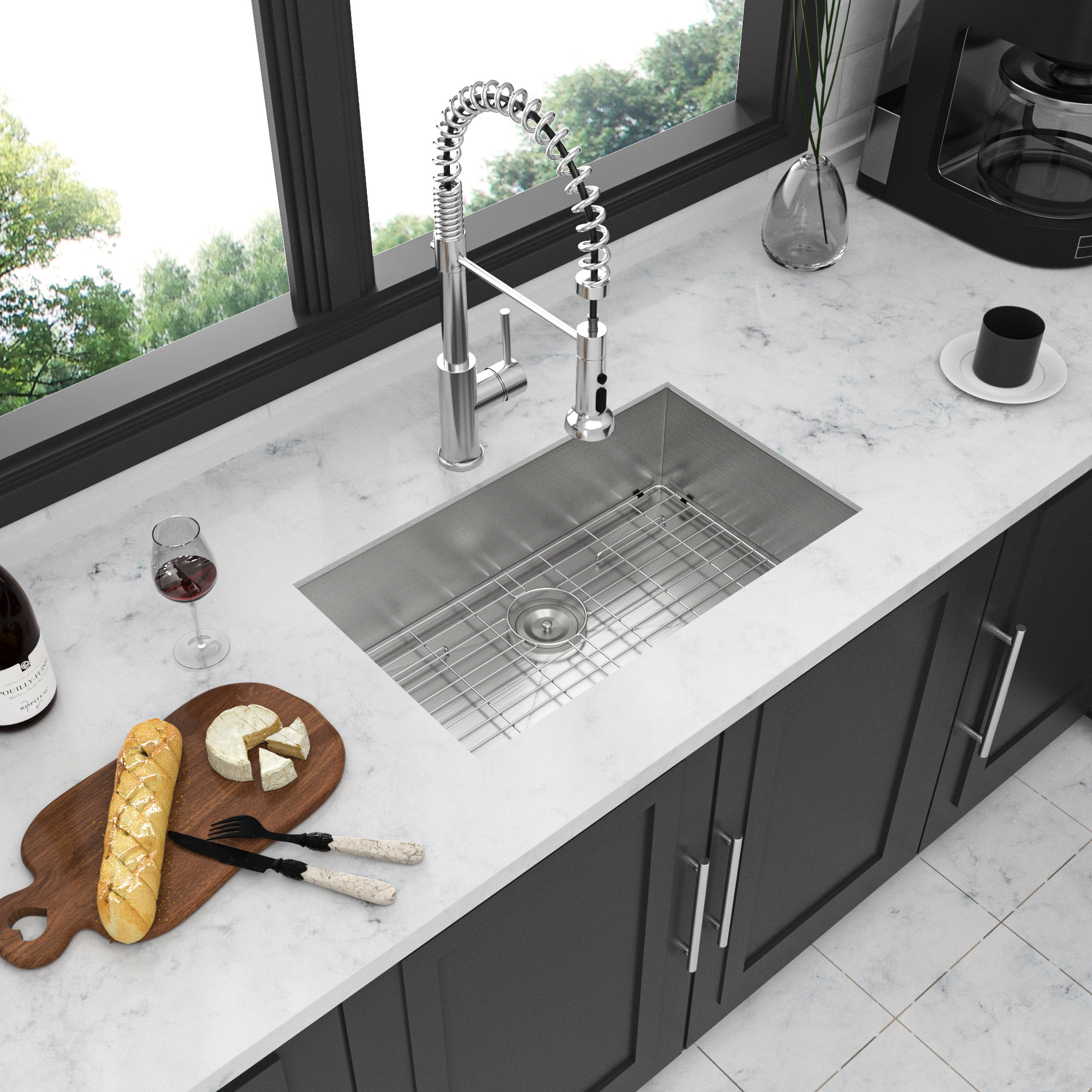 xingguangya 30X18 Inch Undermount Stainless Sink - 9 Deep, 18 Gauge ...