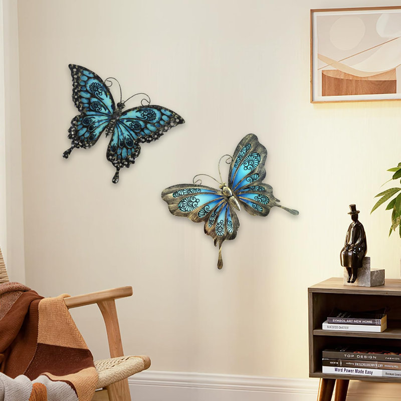 August Grove® Metal Butterfly Wall Decor | Wayfair