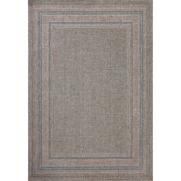 Amber Lewis x Loloi Indoor / Outdoor Topanga Natural / Teal Area Rug ...