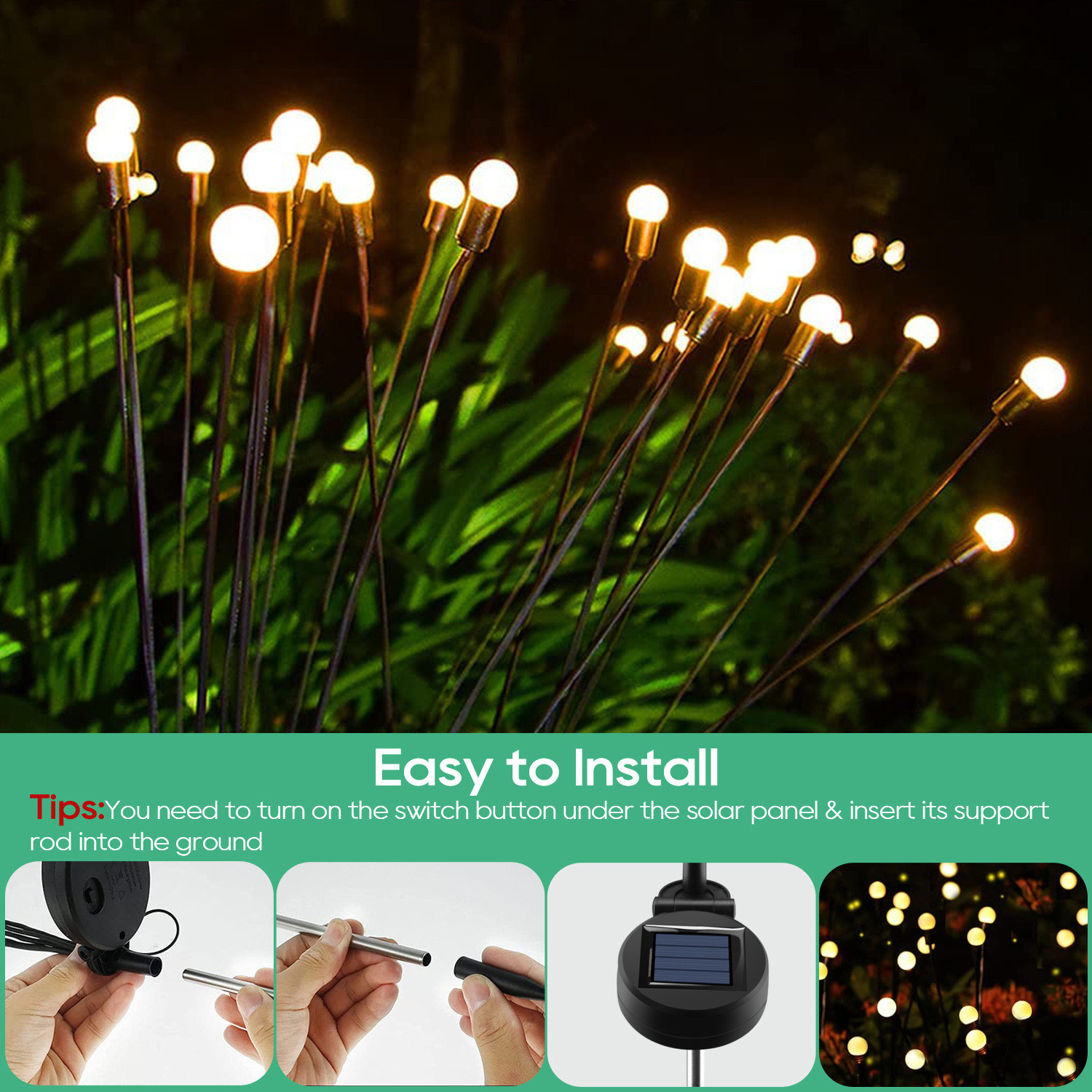 Liwarace Green Low Voltage Solar Powered Integrated LED Pathway Light ...