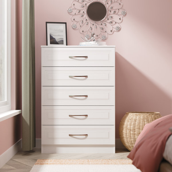 Latitude Run Biranna 5 Drawer Chest in Signature White | Wayfair.co.uk