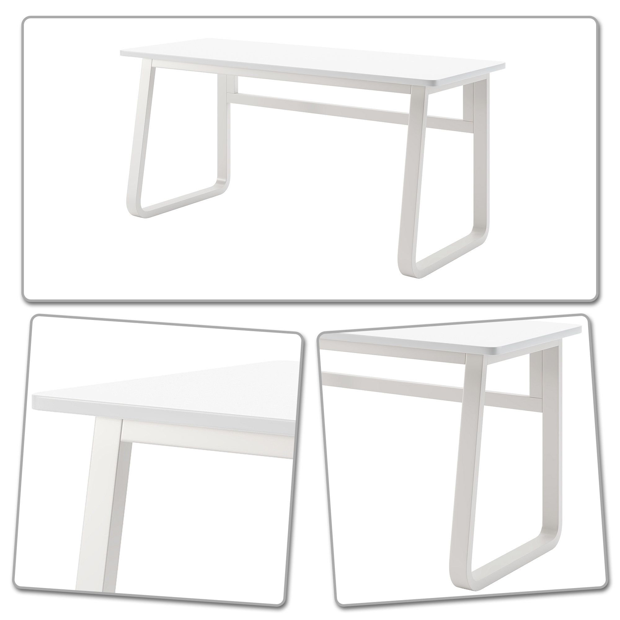 Ebern Designs Modern minimalist computer desk with wooden frame for ...