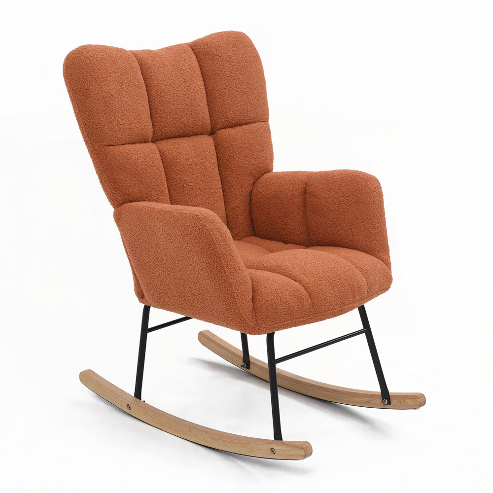 George Oliver Teddy Upholstered Rocking Chair: Glider Rocker with ...