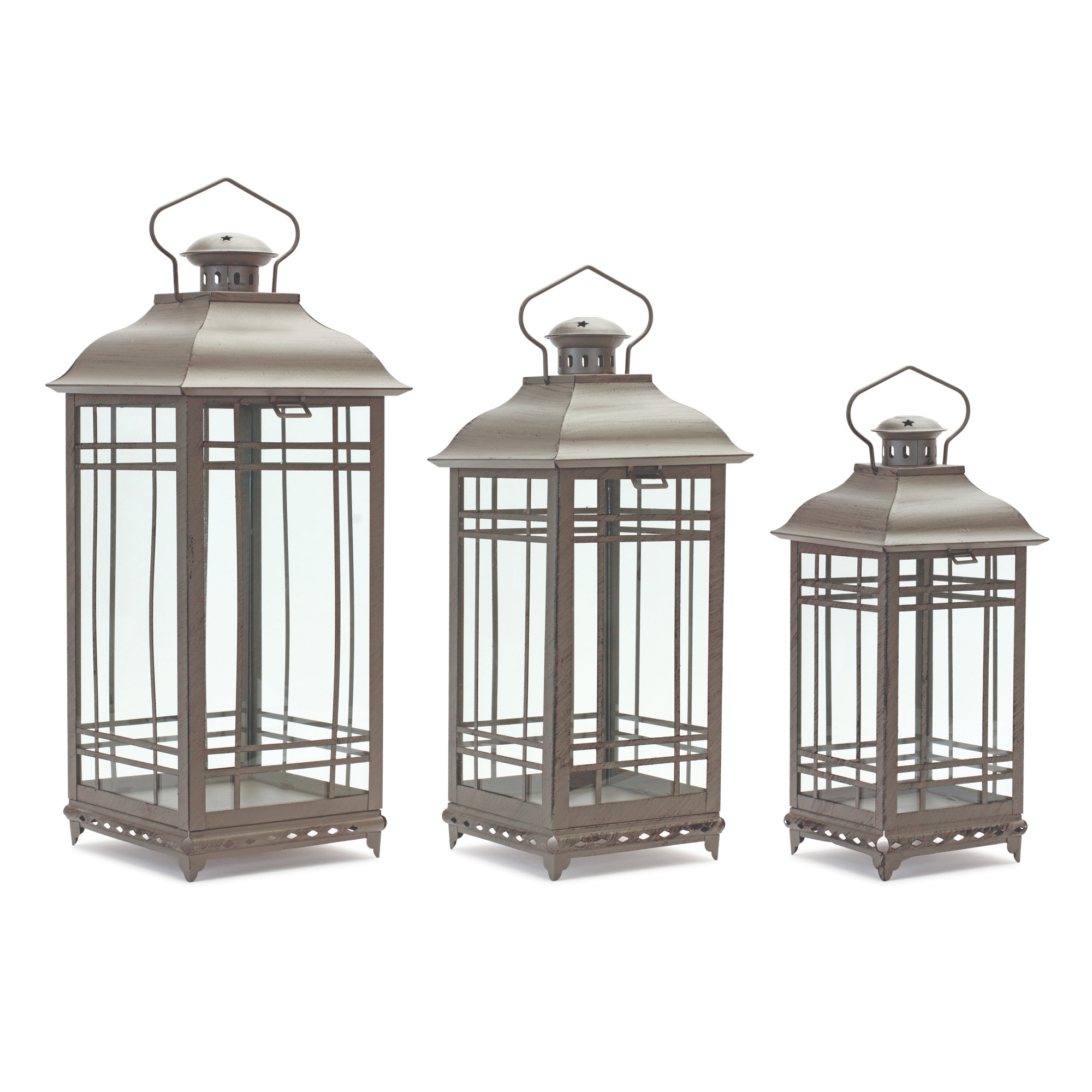 Charlton Home® 3 Piece Metal Lantern Set & Reviews | Wayfair