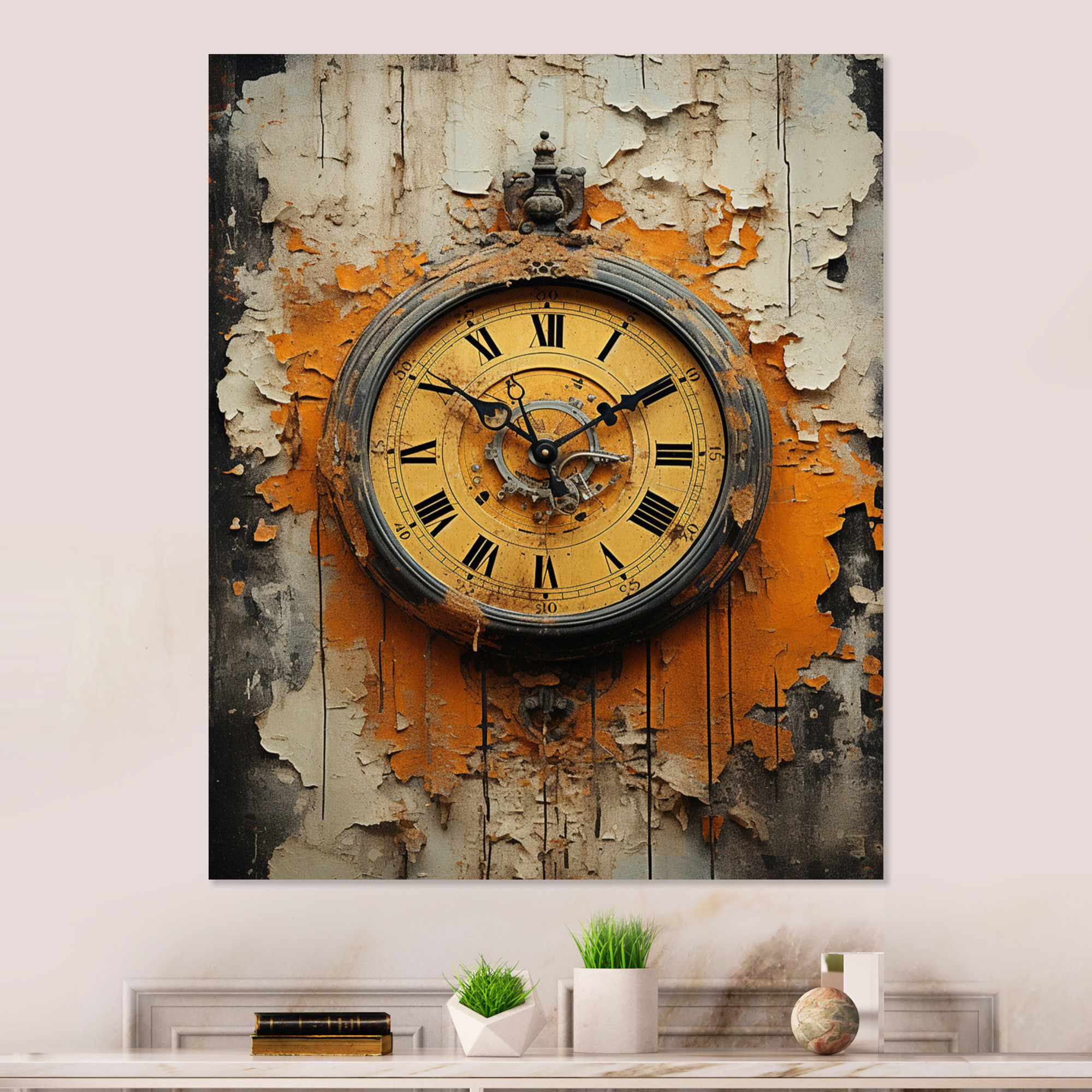 Winston Porter Clock Industrial Chic II - Watches Metal Art Print | Wayfair