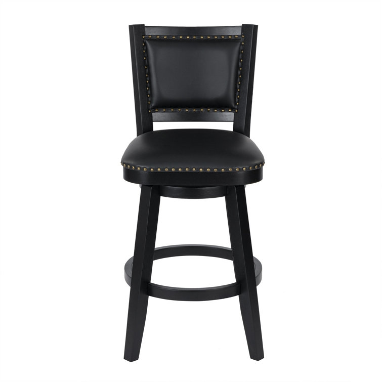 Benjara Kera Swivel Upholstered Counter Stool with Metal Frame | Wayfair