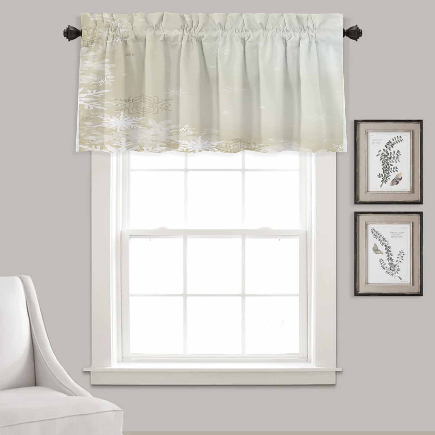 The Holiday Aisle® Blue 52"W Winter Christmas Green White Merry Window ...