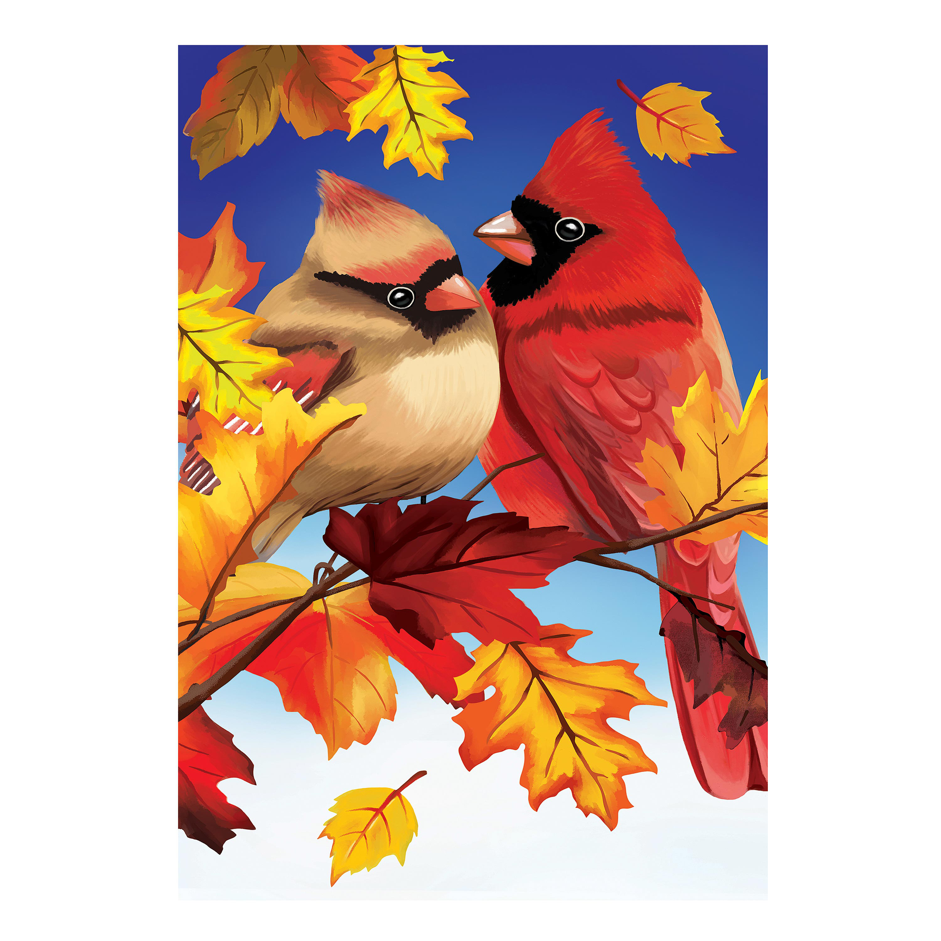 Ophelia & Co. Couple Of Fall Cardinals Garden Flag | Wayfair