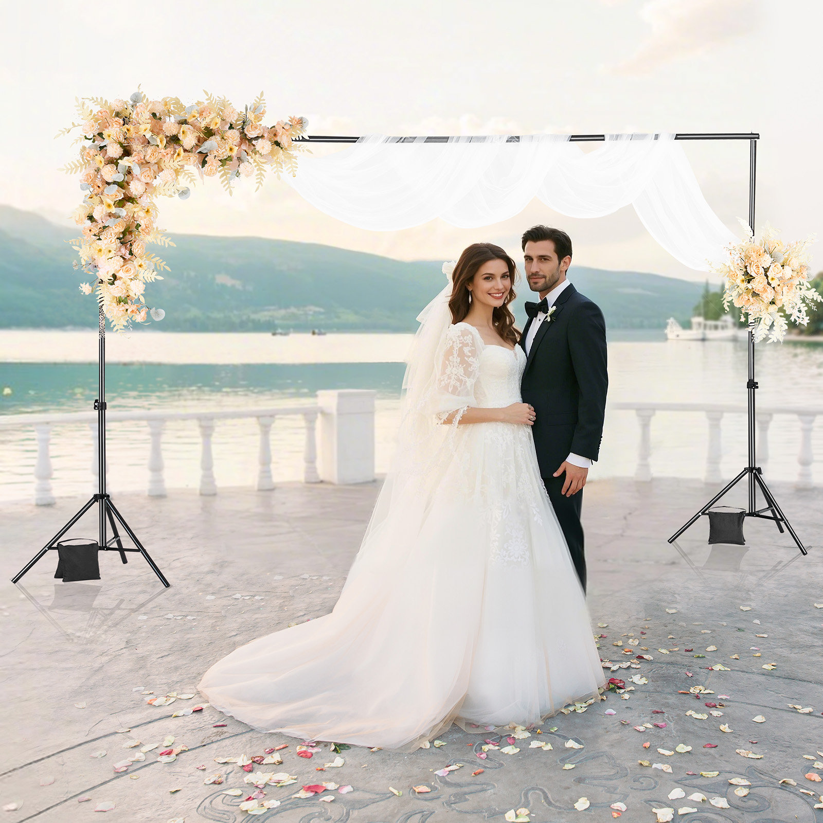 Stellweilan Tessberg Backdrop Stand Background Stand Kit 6.5 x 10 ft ...