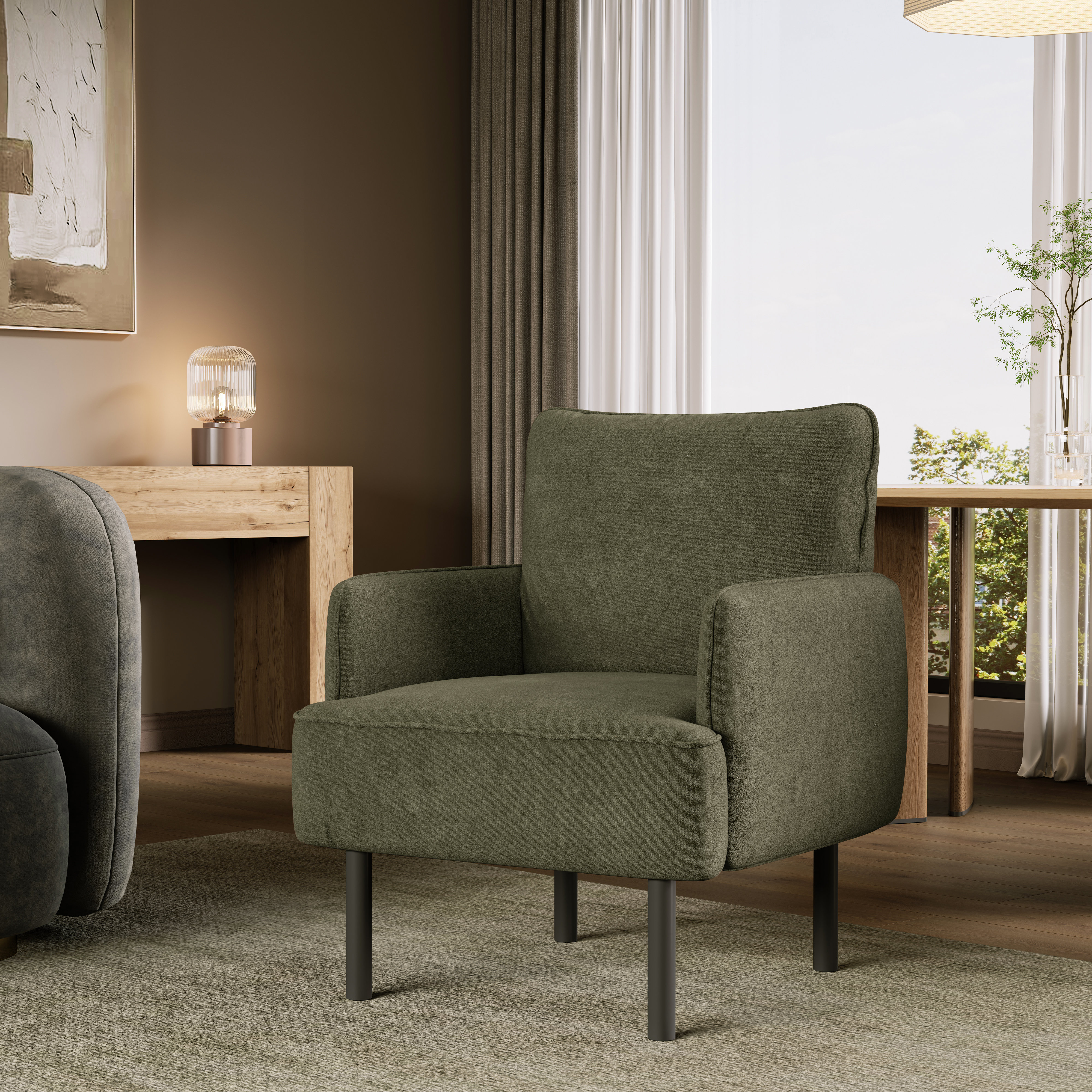 room apartment accent chairs Modern Accent Chair With Ottoman, Comfy ...
