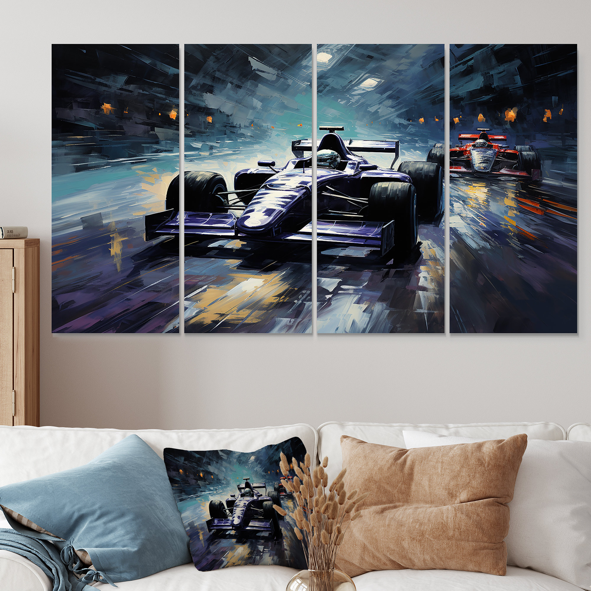 17 Stories Midnight Vintage Race Car 1950S On Race Track II - Race ...