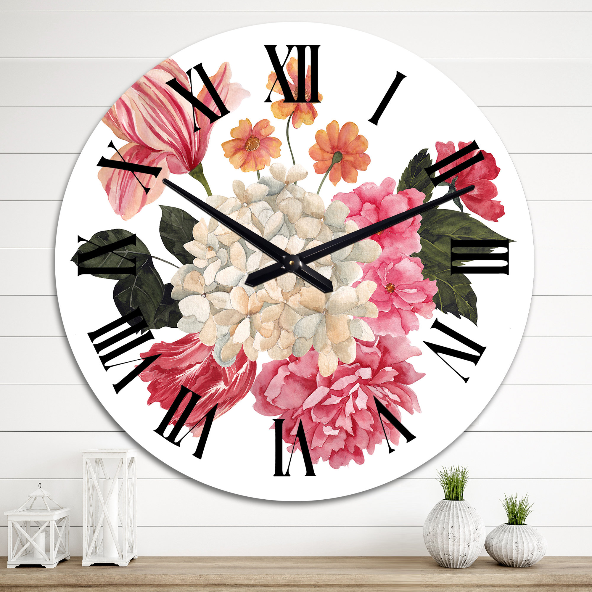 East Urban Home Retro Bouquet with Vintage Flowers and Leaves VII ...