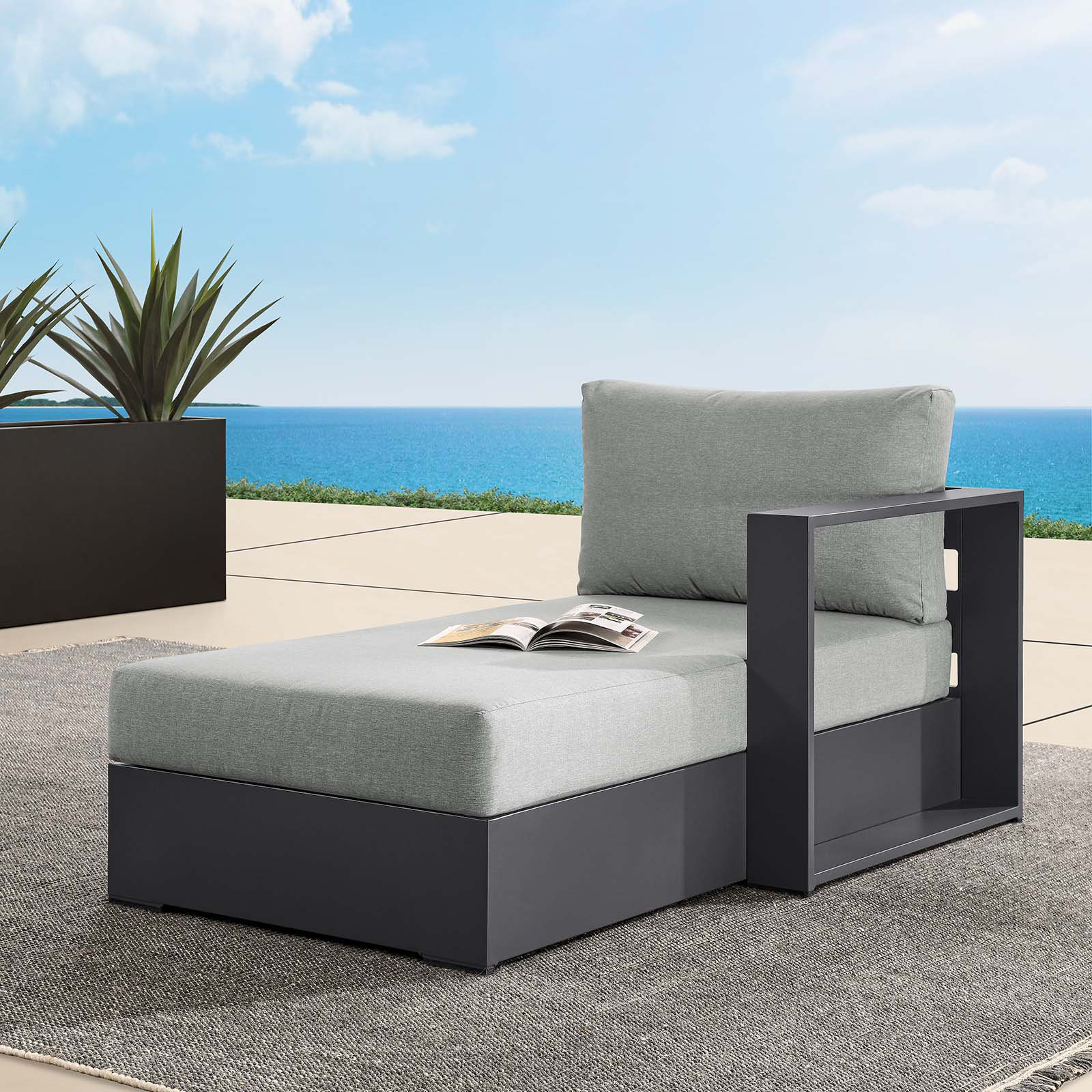 Modway Tahoe Outdoor Patio Powder-Coated Aluminum Modular Right-Facing ...