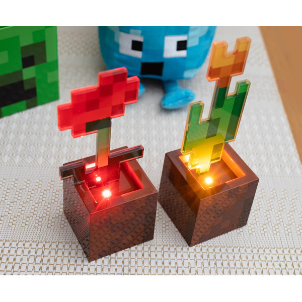 Ukonic Minecraft Orange Tulip And Poppy Flower Pot Mood Lights | Wayfair