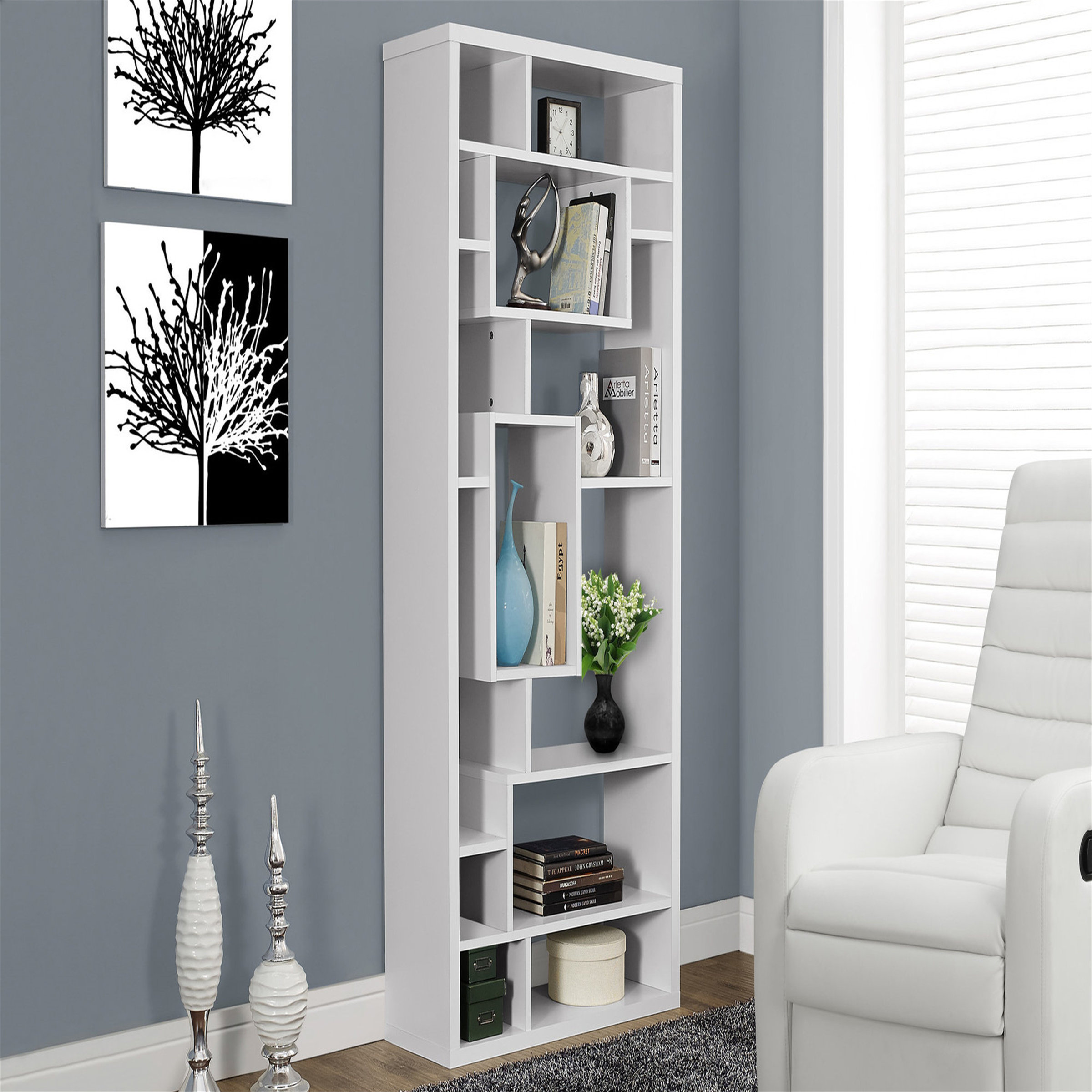 Wrought Studio Bookshelf Bookcase Etagere 72"H Office Bedroom Laminate ...
