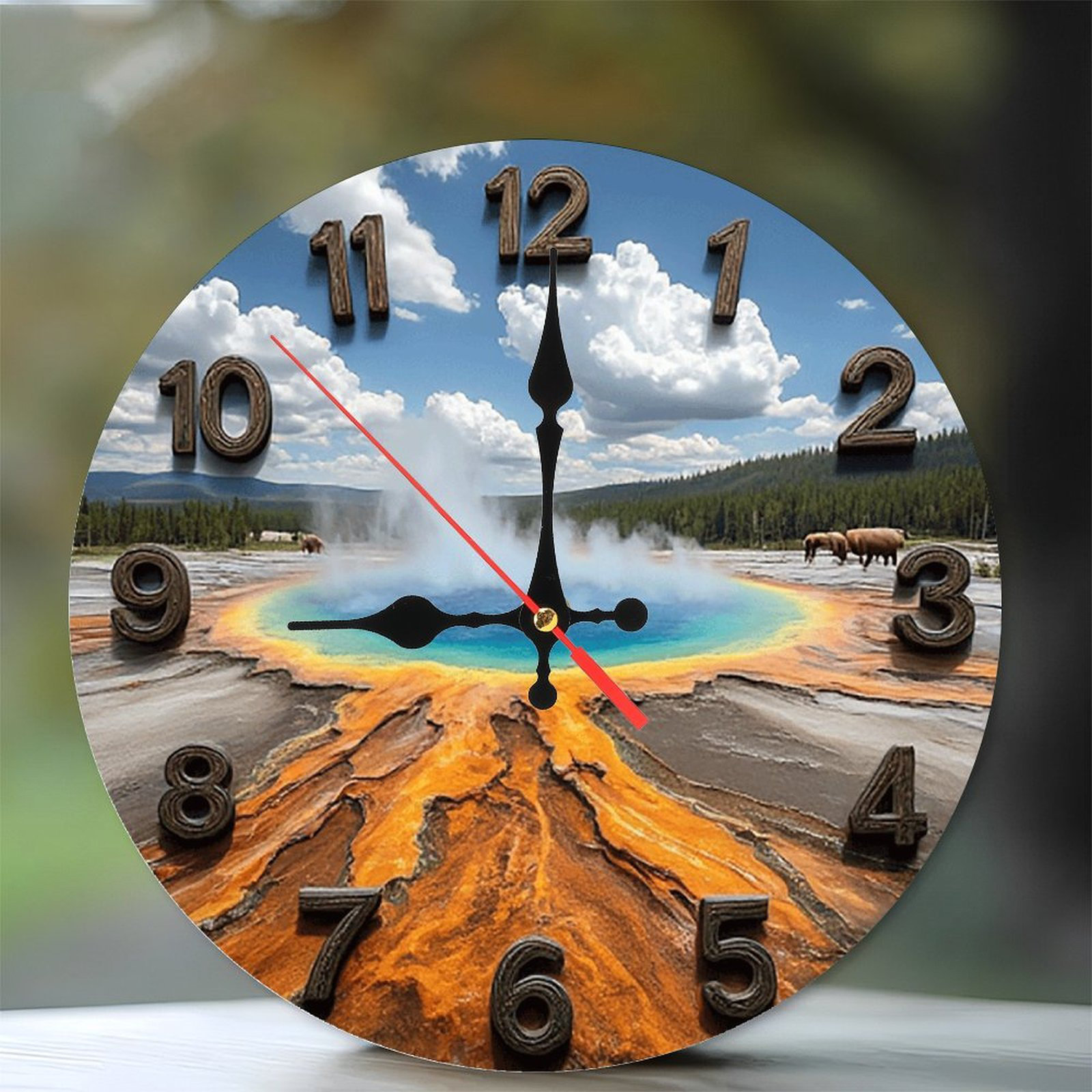 Union Rustic 10" Round MDF Wall Clock with Silent Quartz Movement and ...