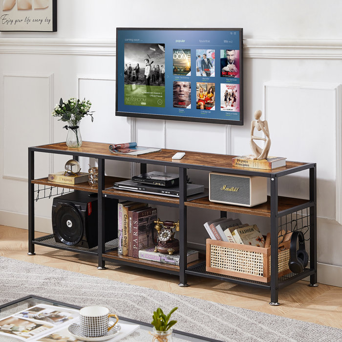 17 Stories Racavan TV Stand Entertainment Center Media Console with 3 ...