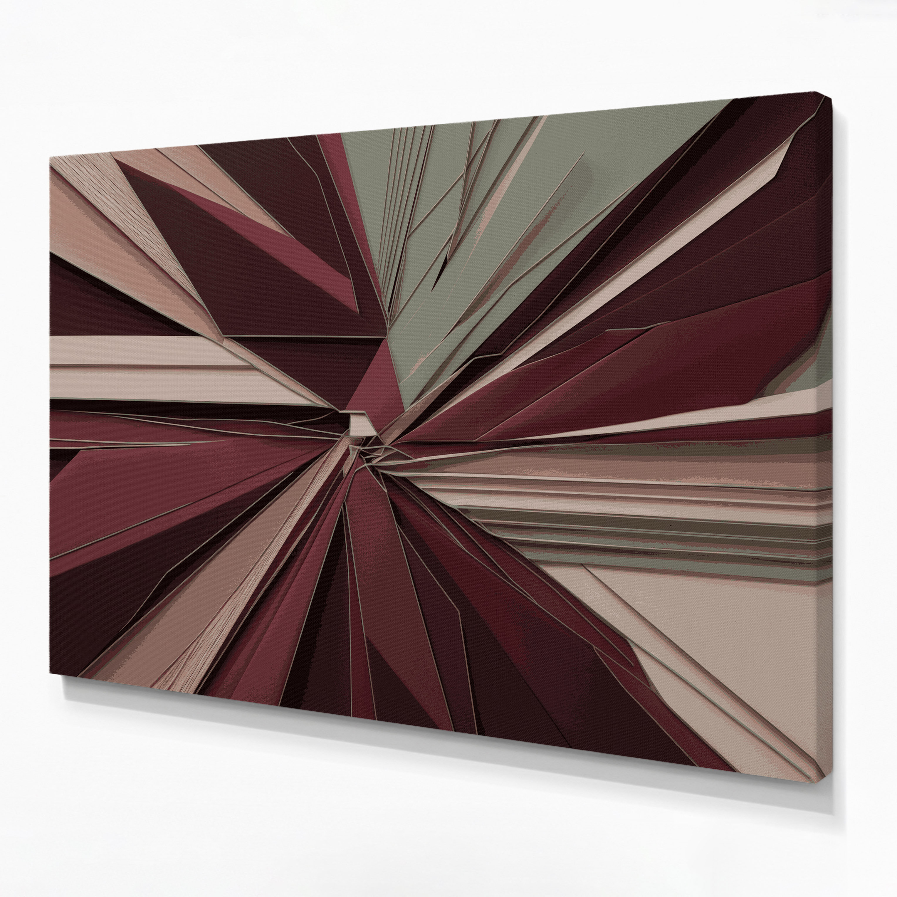 Ivy Bronx Geometric Abstraction 91 Red Canvas Wall Art | Wayfair