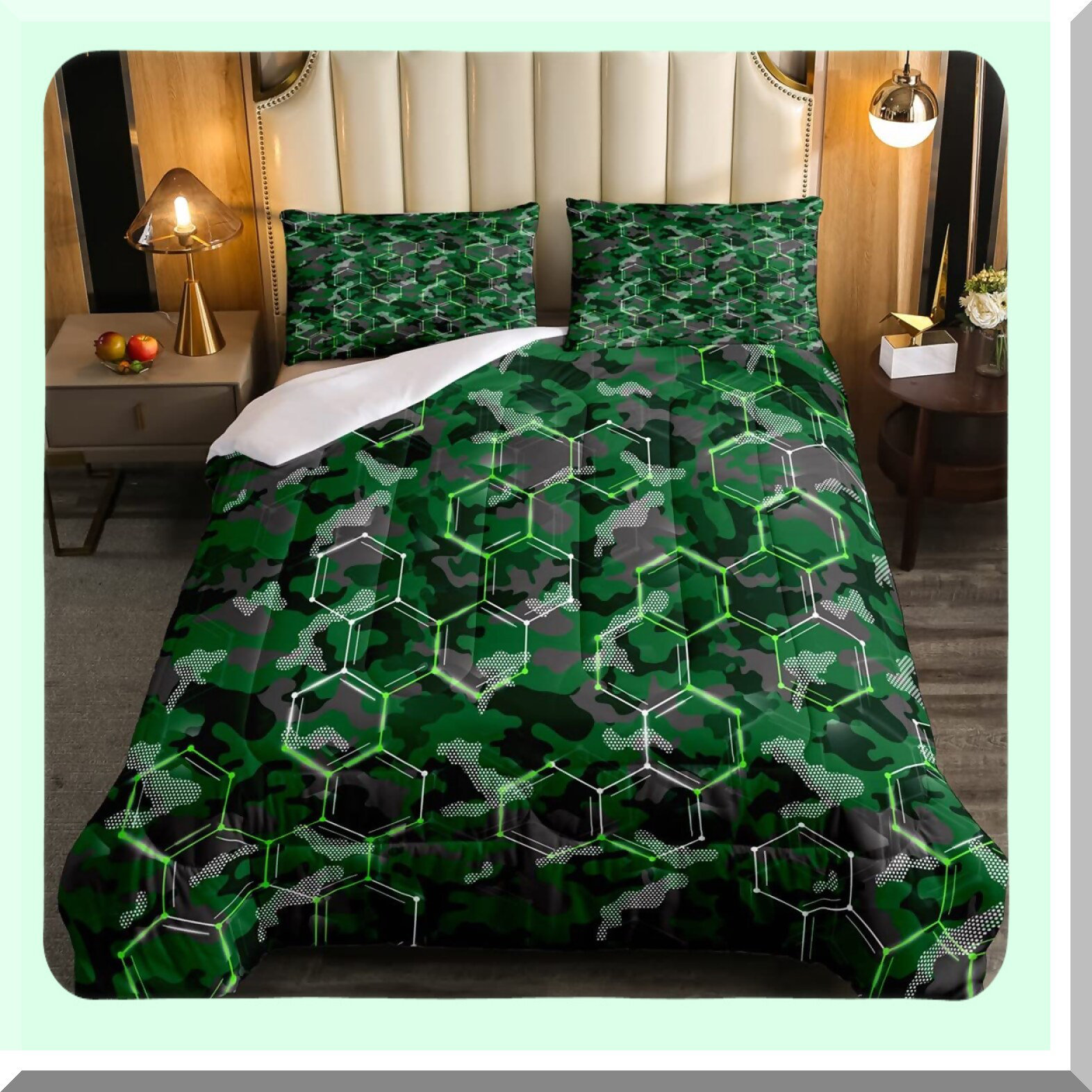 Orren Ellis Camo Comforter Set - Army Campaign Bedding - Honeycomb ...