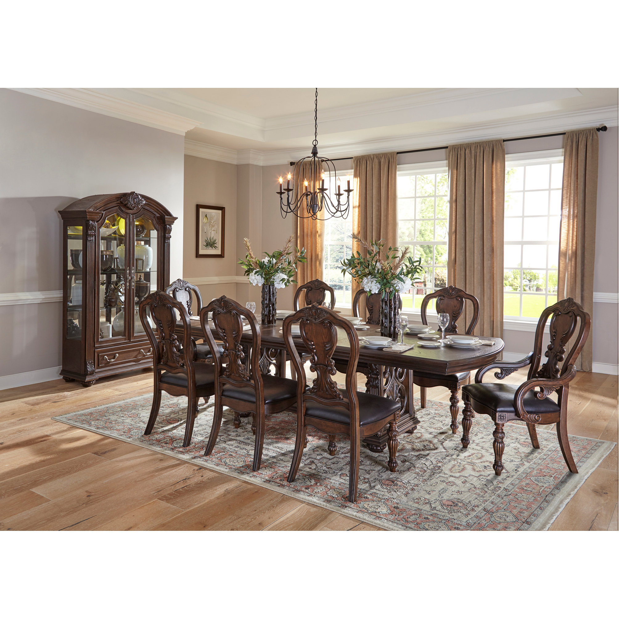 Astoria Grand Lavish Style Formal Dining 9Pc Set Dining Table W ...