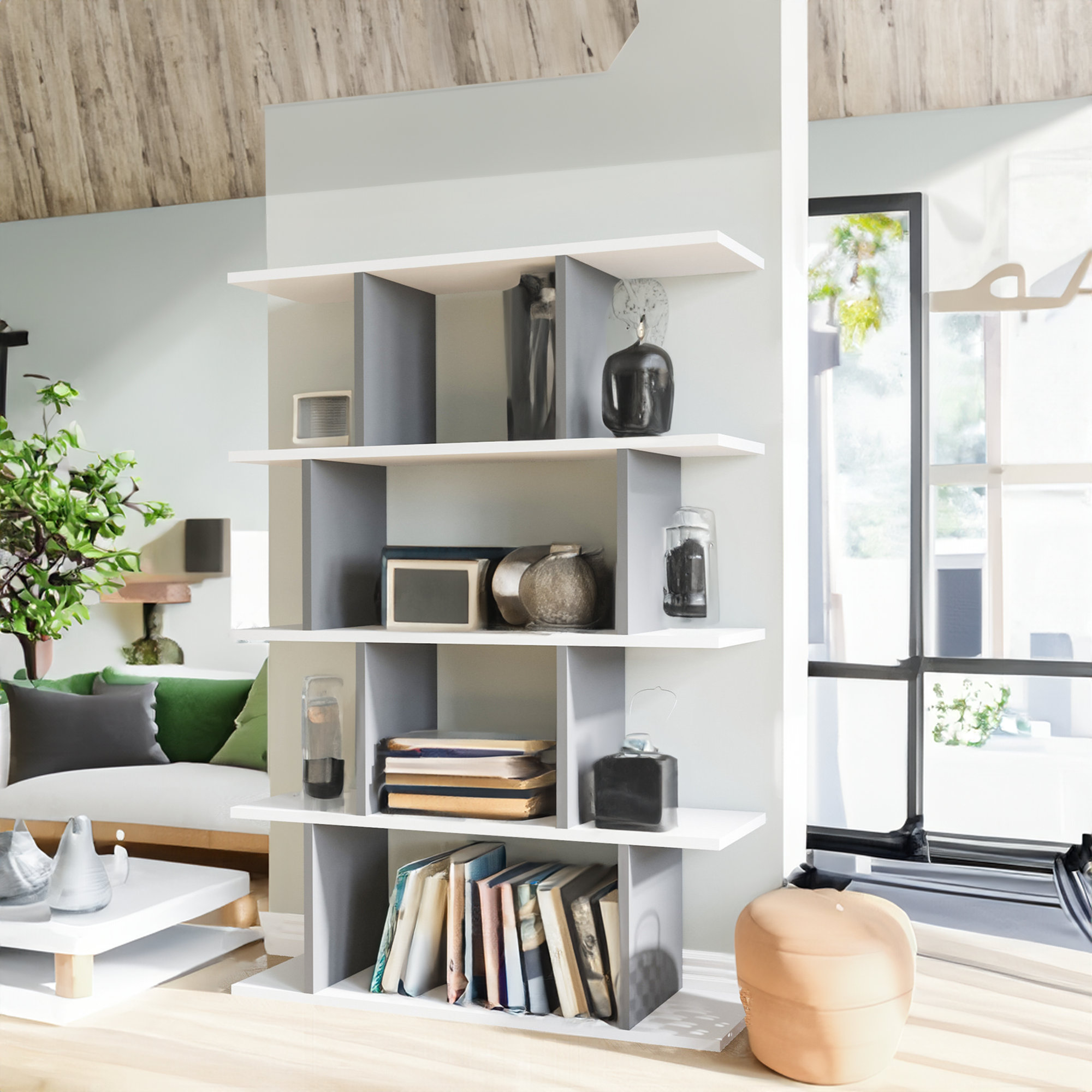 Latitude Run® Gwenyvere Geometric Bookcase - Wayfair Canada