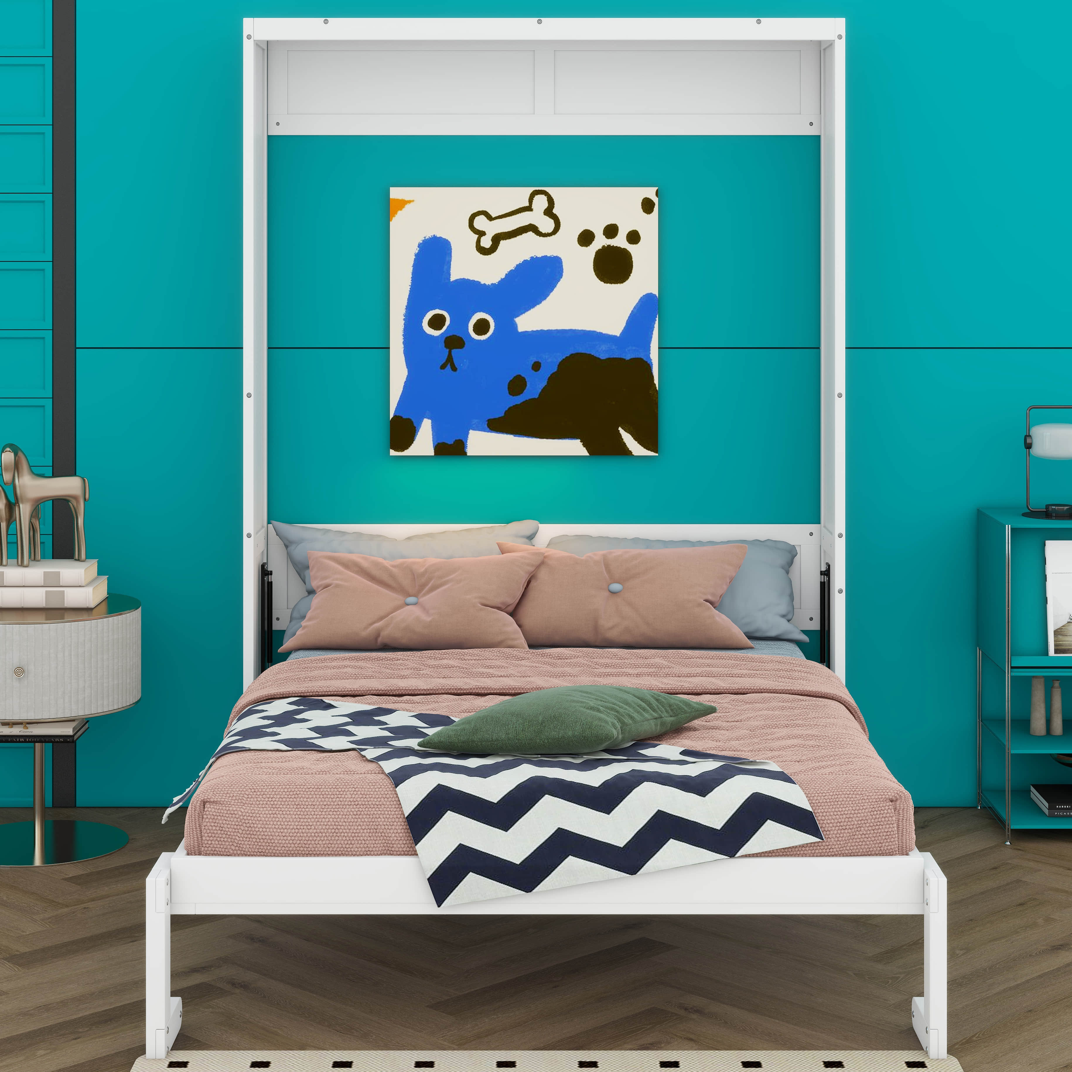 Red Barrel Studio Murphy Bed With Desk,Cabinet Bed Folding Wall Bed ...