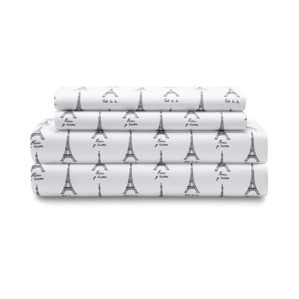 Elite Home ProductsParis Print Sheet Set & Reviews | Wayfair