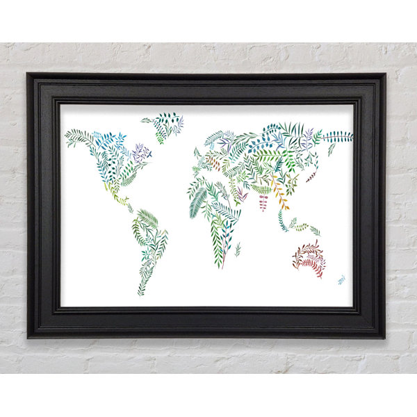 Happy Larry Leafy World Map Framed Print | Wayfair.co.uk