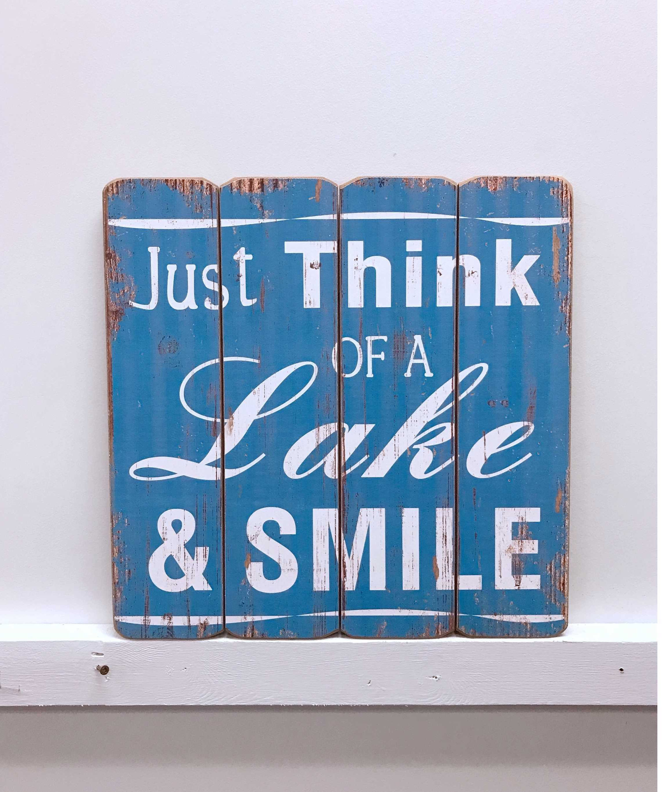 Millwood Pines Lake and Smile Wooden Sign Wall Décor - Wayfair Canada