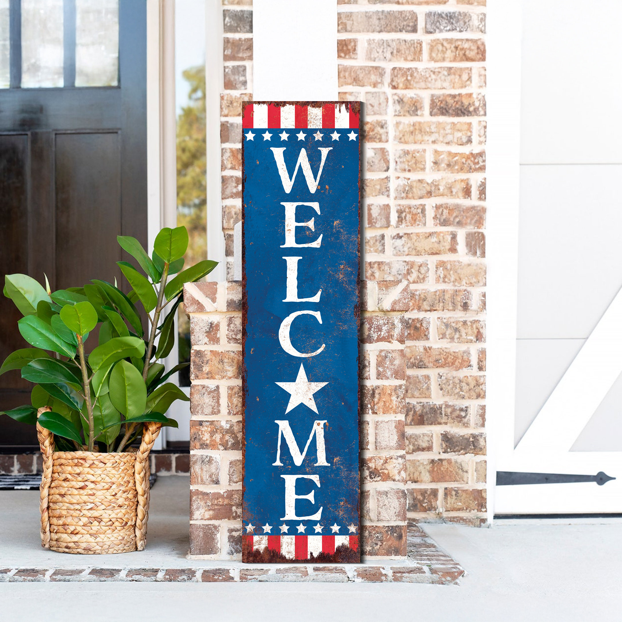 The Holiday Aisle® 4th of July Welcome Porch Sign Entryway Decor | UV ...