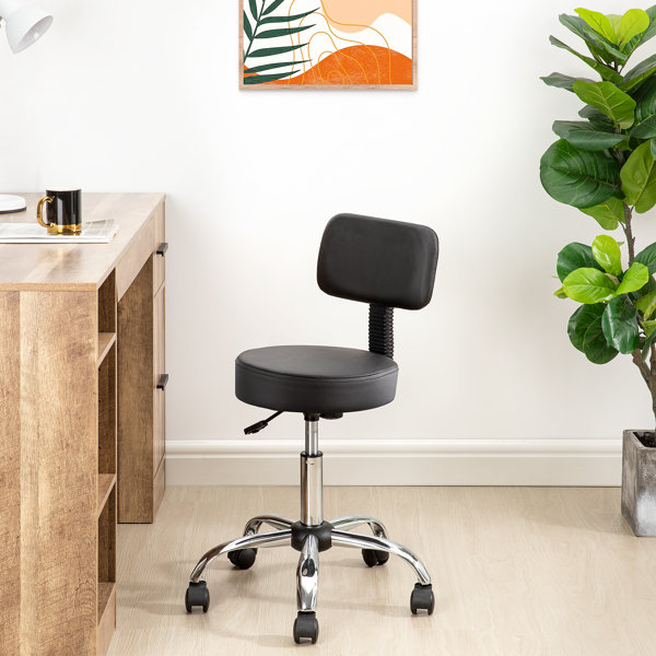 Hokku Designs Gundrath Adjustable Office Chair, Faux Leather Computer ...