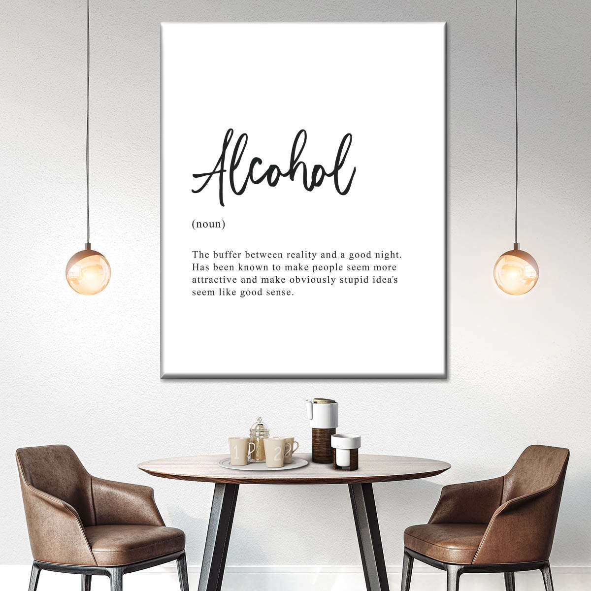 Trinx Funny Alcohol Definition On Canvas by Eleanor L. Print | Wayfair