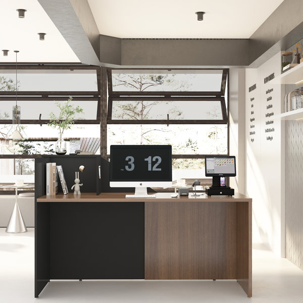 Inbox Zero Nete Manufactured Wood Reception Desk | Wayfair