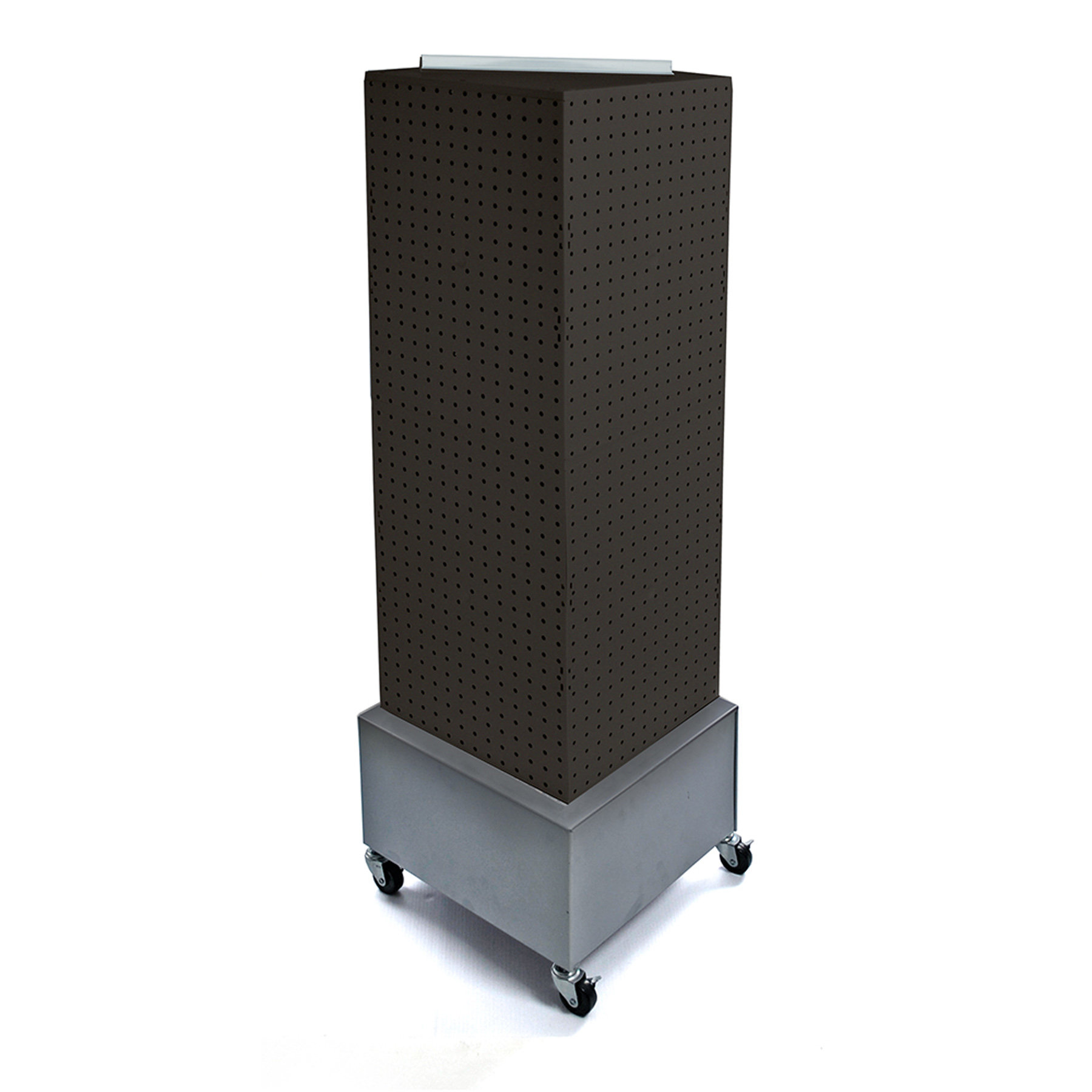 Azar Displays Four-Sided Pegboard Tower Floor Display on Metal Wheeled ...