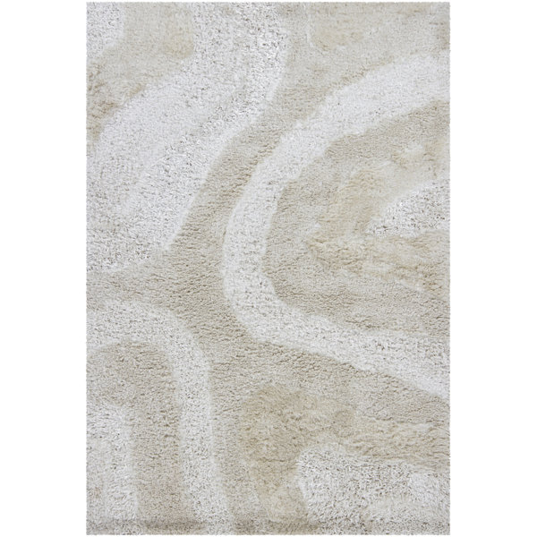 Orren Ellis Isidore Shag Light Beige Area Rug & Reviews | Wayfair