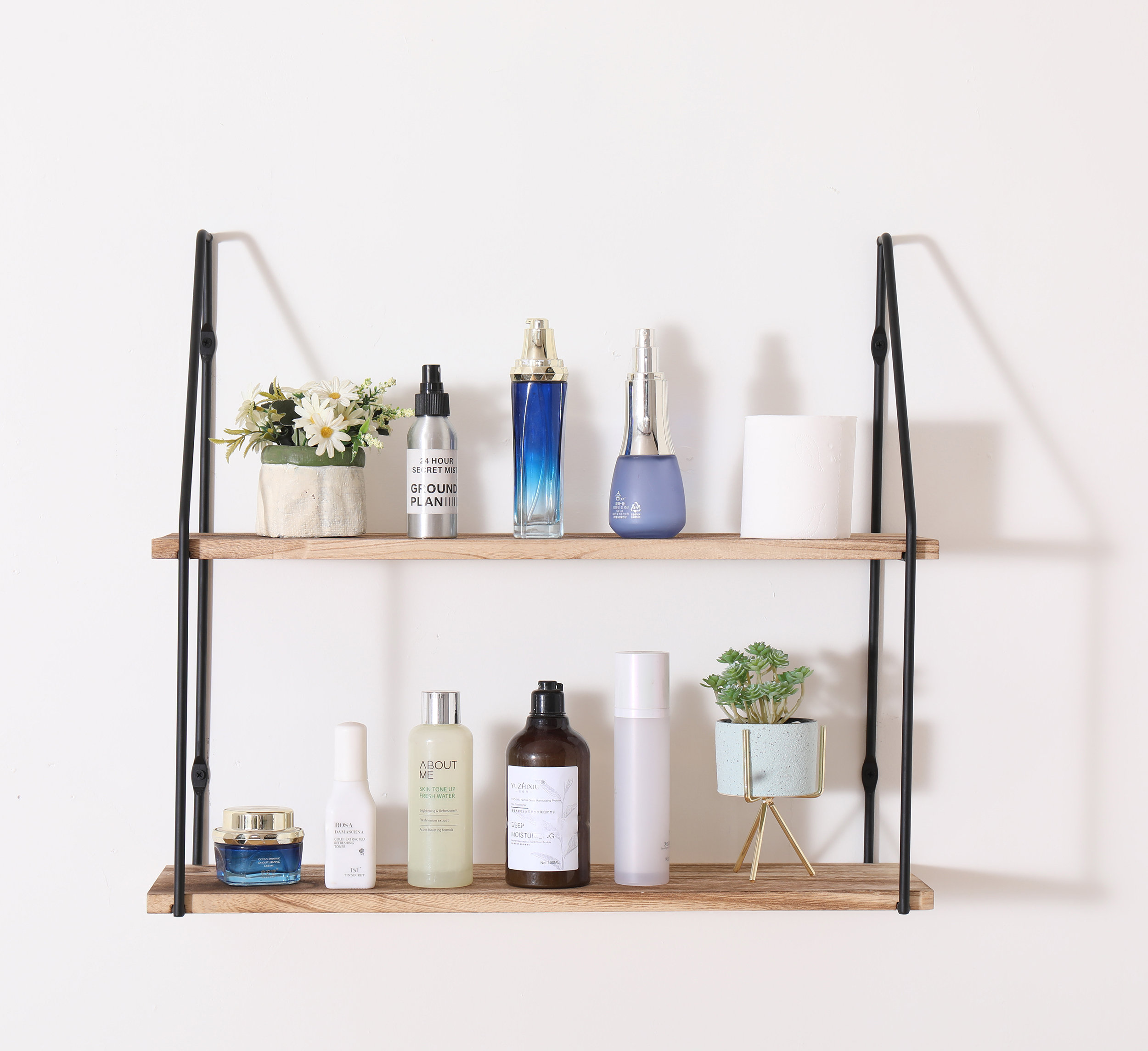 17 Stories Hoko 2 Piece Tiered Shelf with Adjustable Shelves | Wayfair