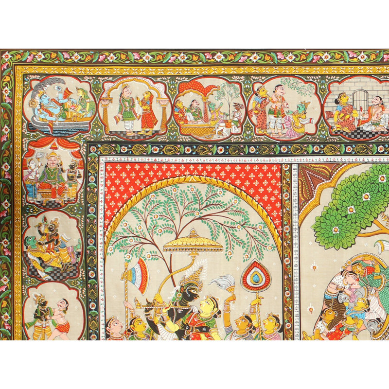 Exotic India Krishna On Elephant (The Story Of Lord Krishna) | Patta ...