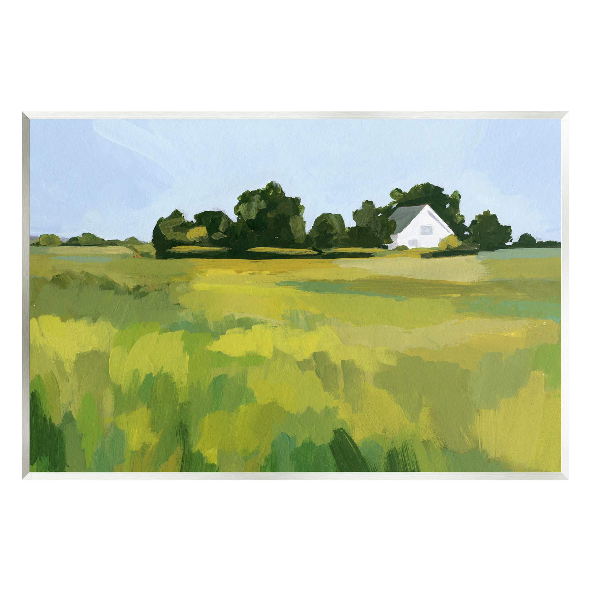 Stupell Industries Countryside Meadow Abstract Painting Floater Canvas ...