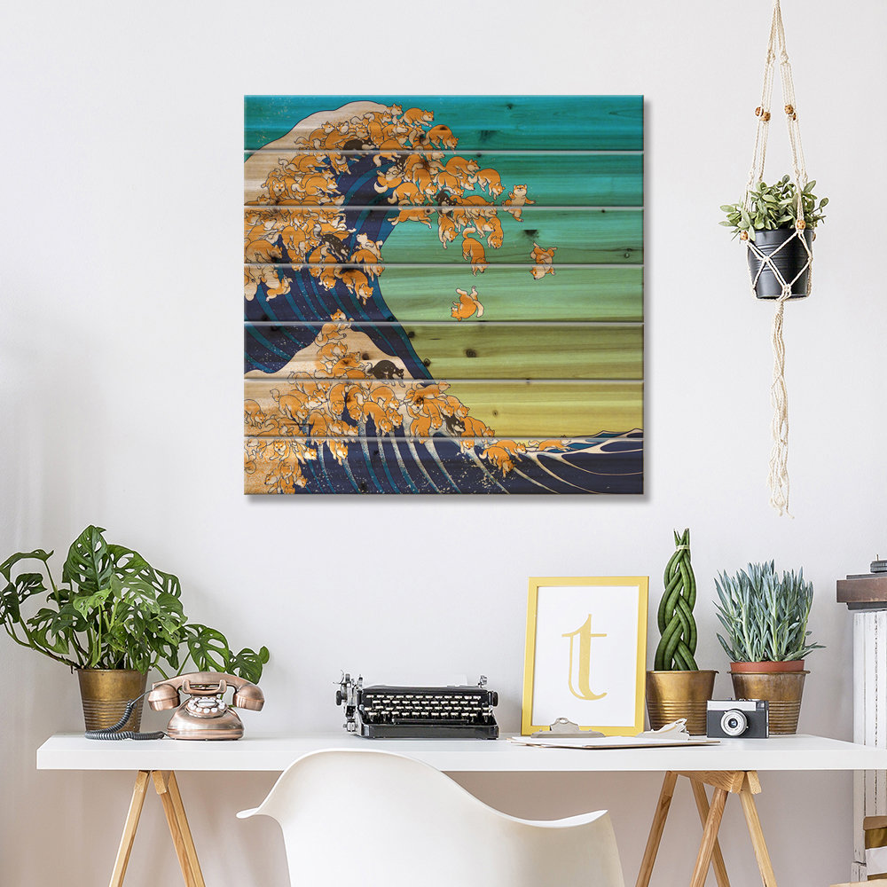 Red Barrel Studio® Shiba Inu In Great Waves | Wayfair