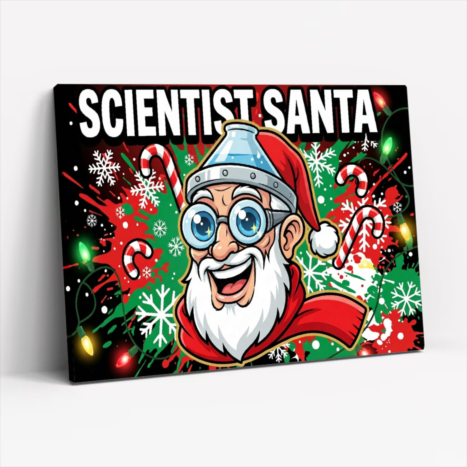 Ophelia & Co. Scientist Santa Cartoon Christmas Holiday Canvas Wrapped ...