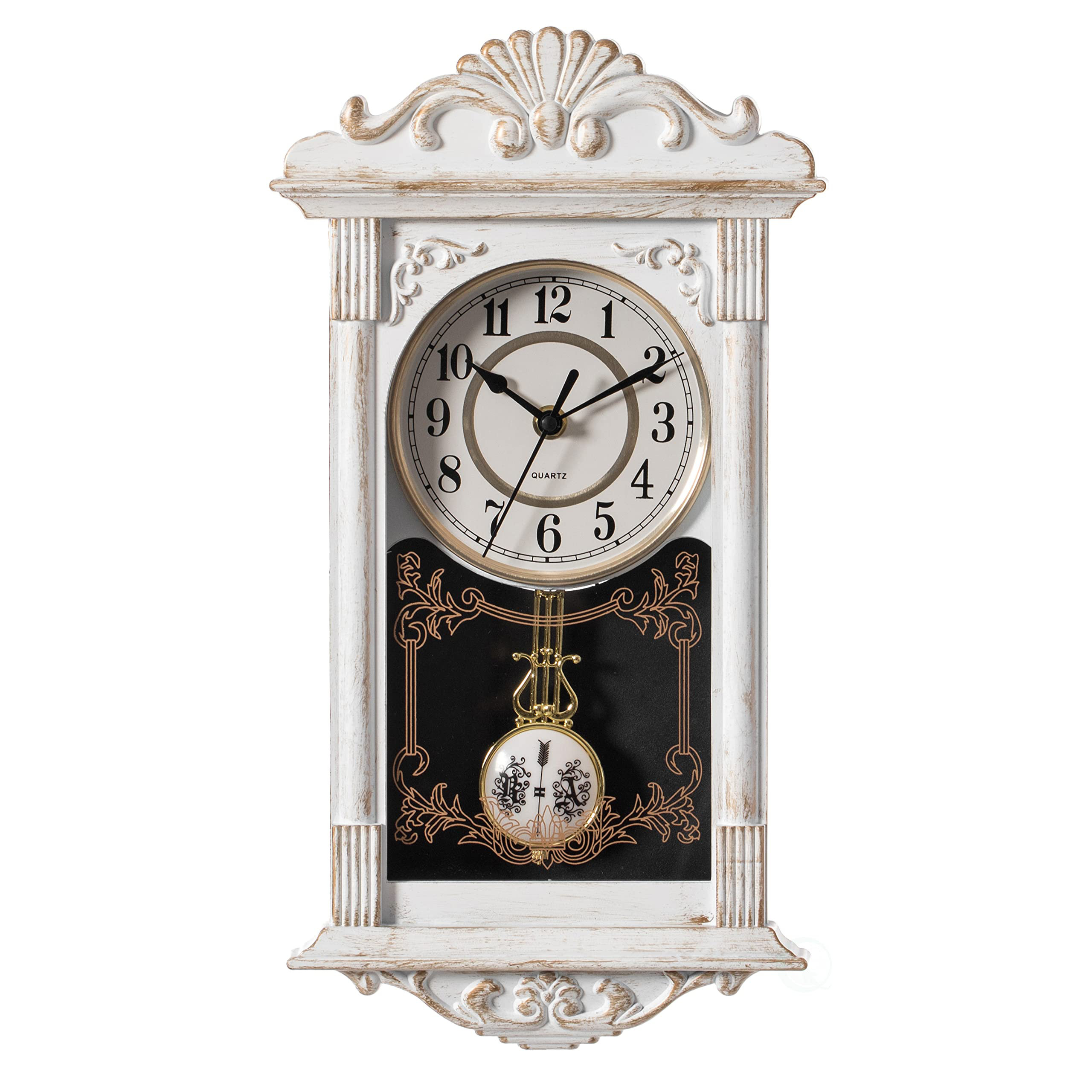 One Allium Way Vintage Grandfather Wood-Looking Plastic Pendulum ...