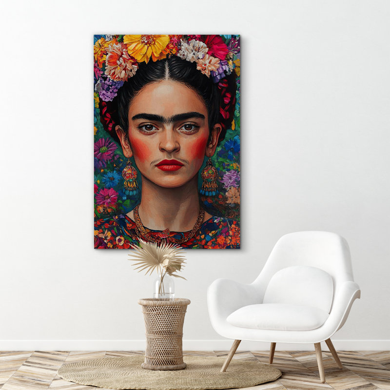 IDEA4WALL Pop Urban Street Frida Kahlo Colorful Floral Portrait Vibrant ...