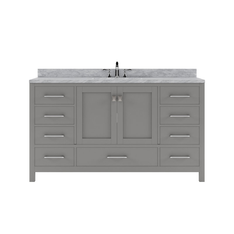 Latitude Run® Ahuviel 60'' Single Bathroom Vanity with Marble Top | Wayfair