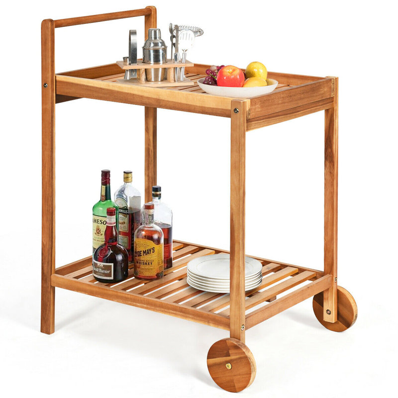 Millwood Pines Marthe Solid Wood Kitchen Cart | Wayfair